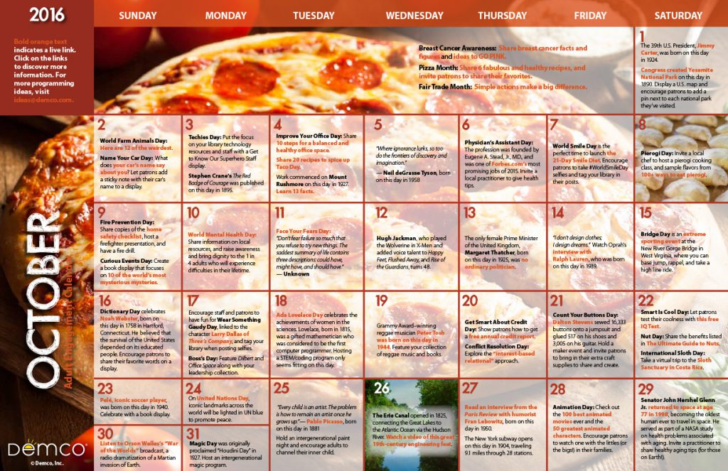 Adult Library Programs: September & October 2016