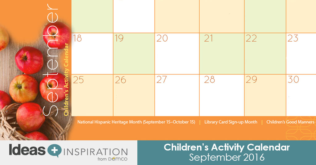 Children’s Activity Calendar: September 2016