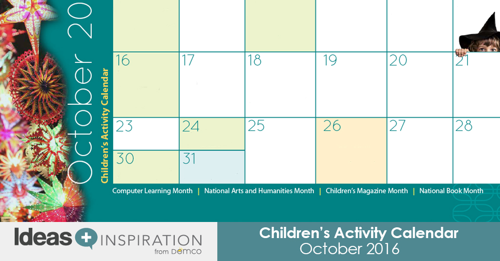 Children’s Activity Calendar: October 2016