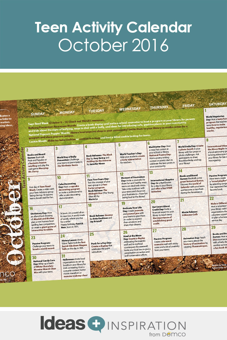 Teen Activity Calendar: October 2016