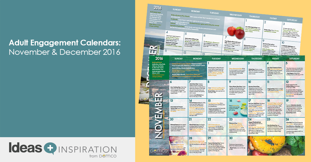 Adult Library Programs: November/December 2016