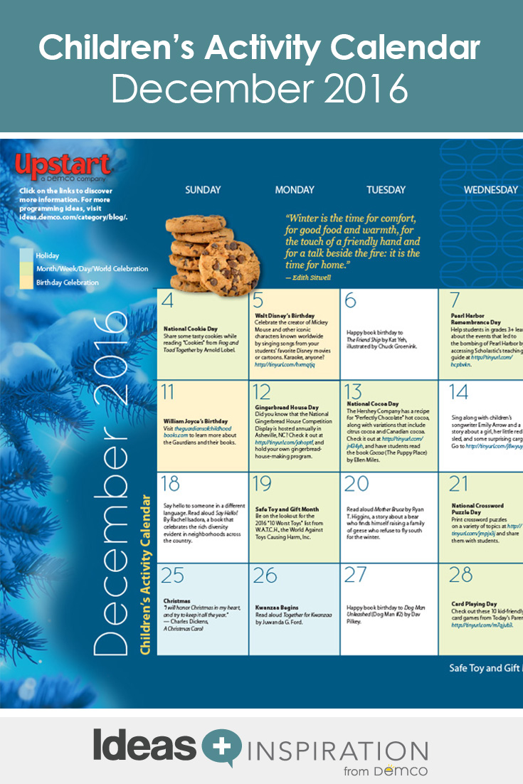 Children’s Activity Calendar: December 2016