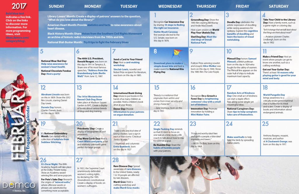 Adult Library Programs: January/February 2017