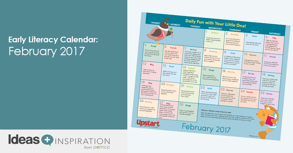 Early Literacy Activity Calendar: February 2017