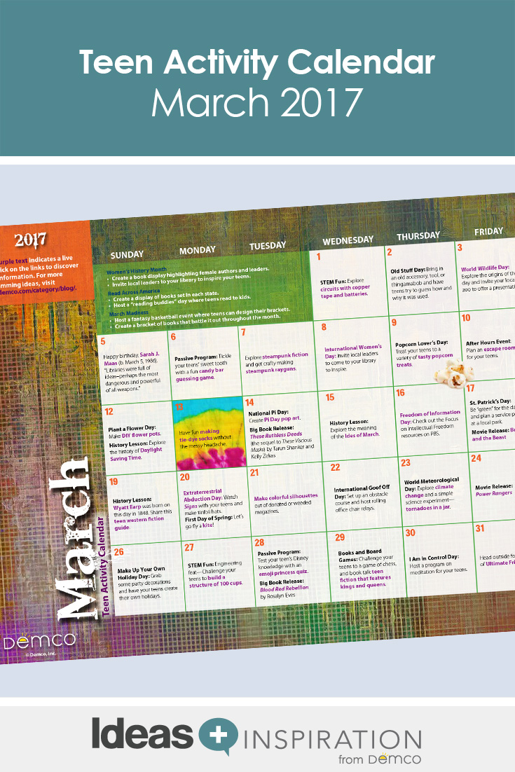 Teen Activities Calendar: March 2017