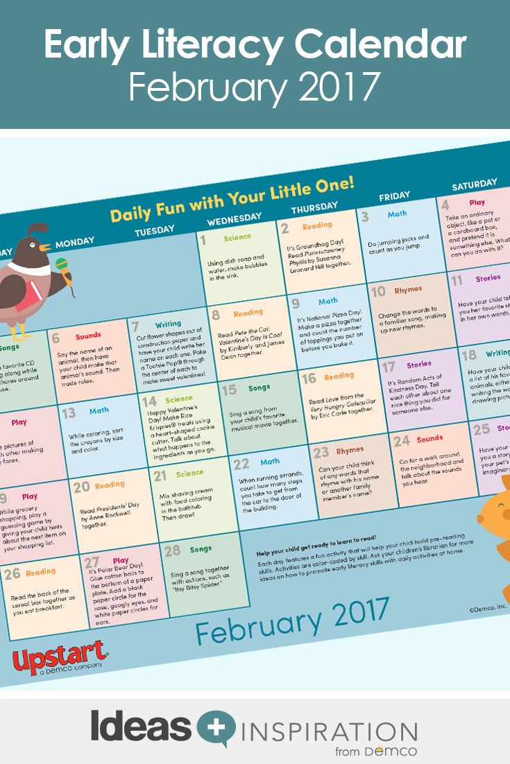 Early Literacy Activity Calendar: February 2017