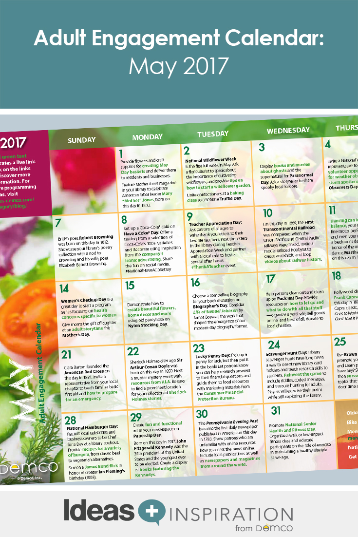 Adult Engagement Calendar: May 2017
