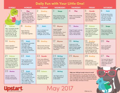 Early Literacy Activity Calendar: May 2017