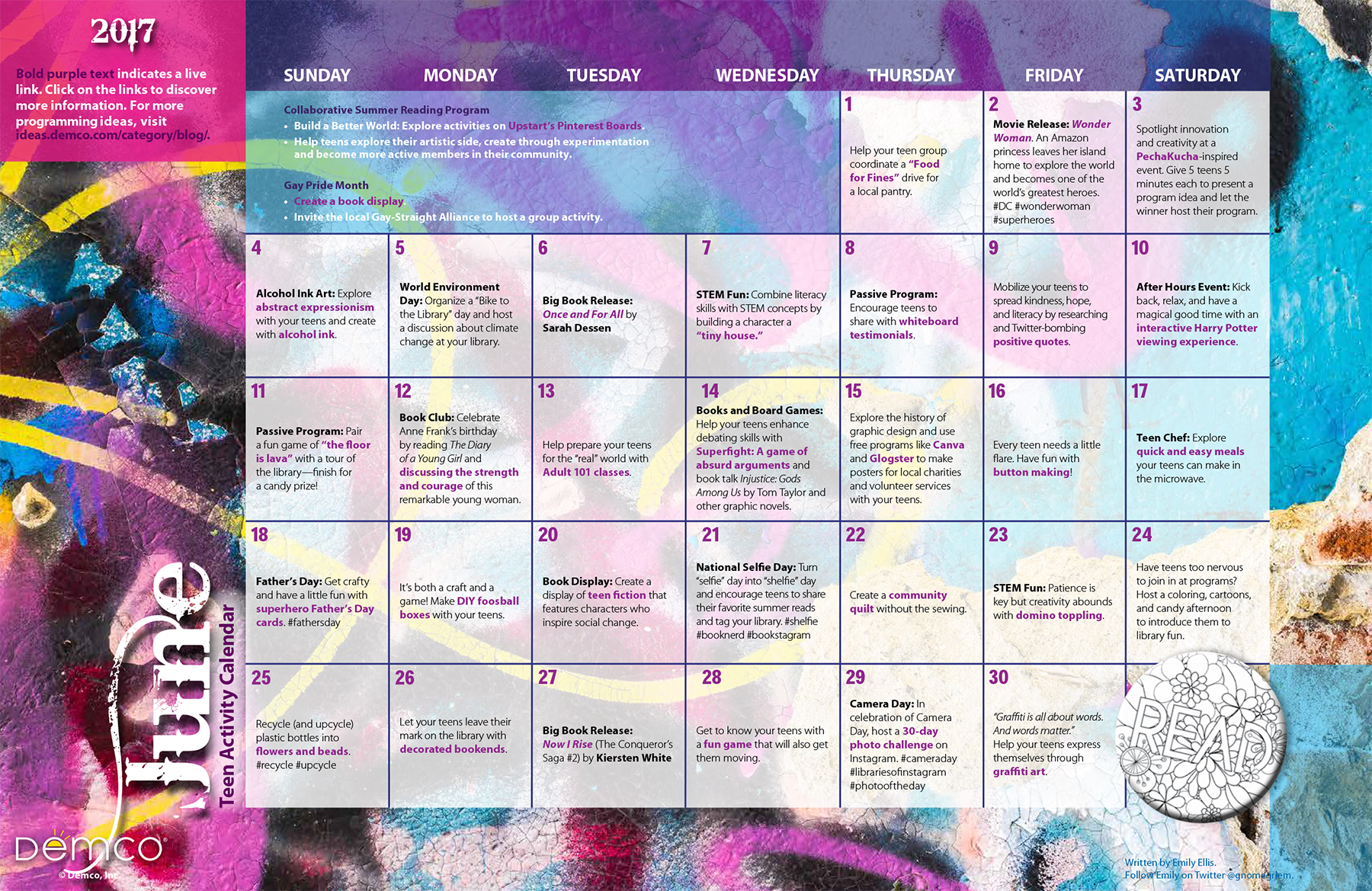 Teen Activity Calendar: June 2017