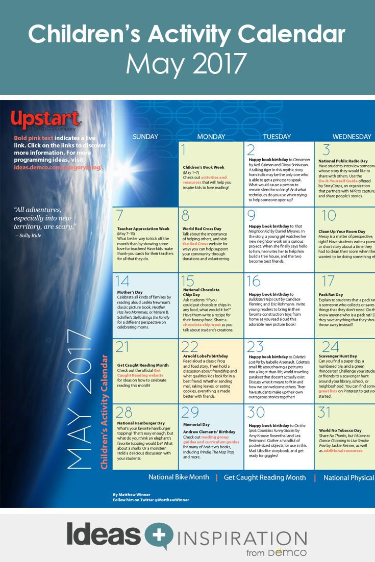 Children’s Activity Calendar: May 2017