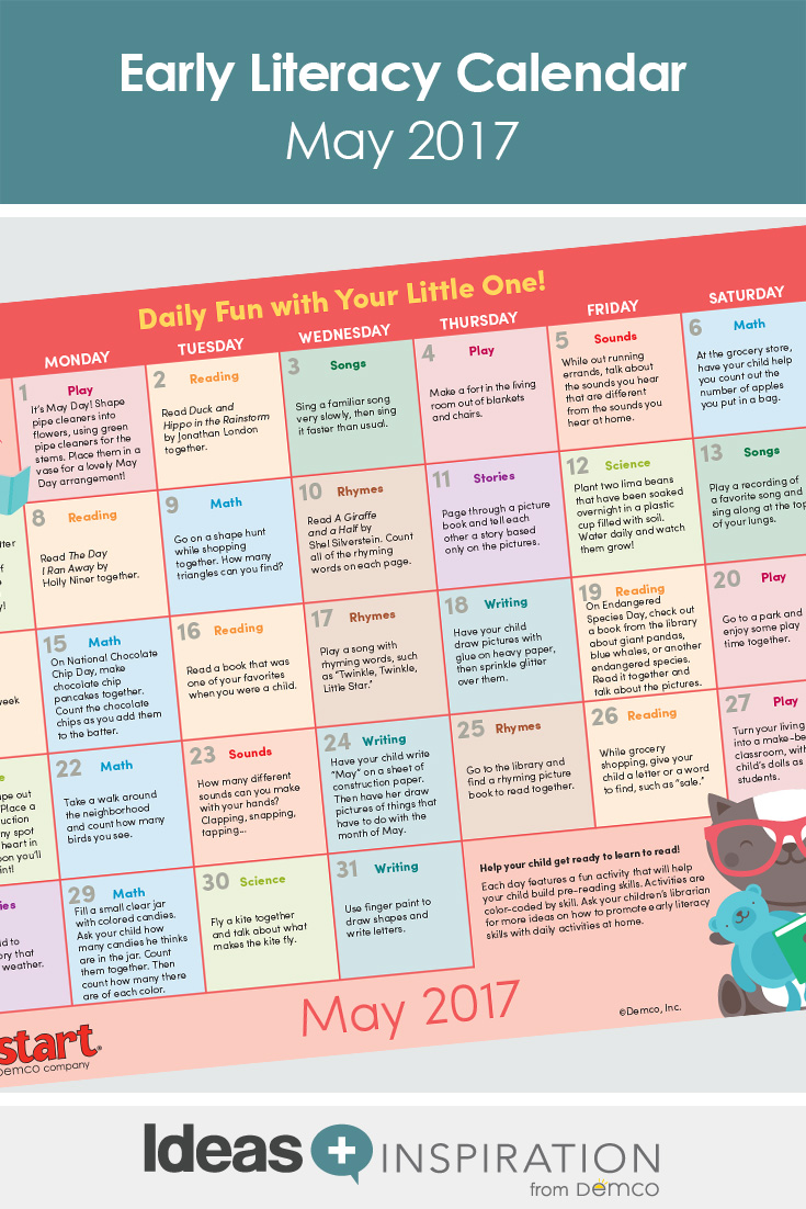 Early Literacy Activity Calendar: May 2017