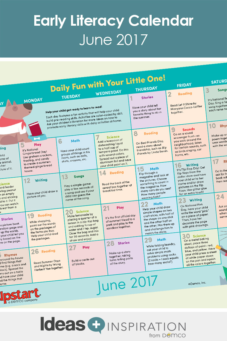Early Literacy Activity Calendar: June 2017