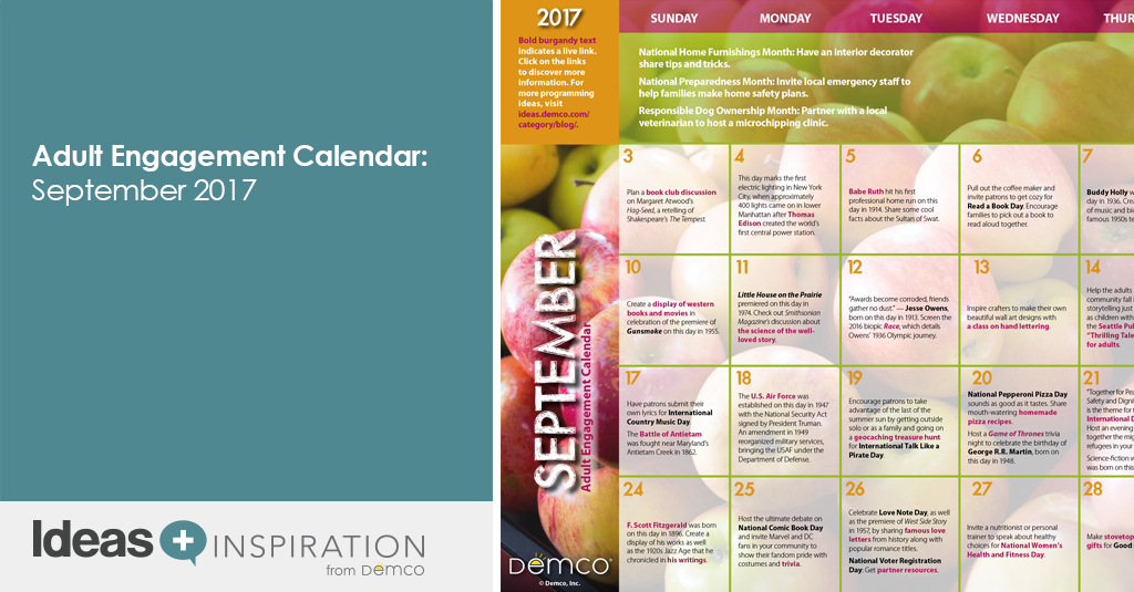 Adult Engagement Calendar: September 2017