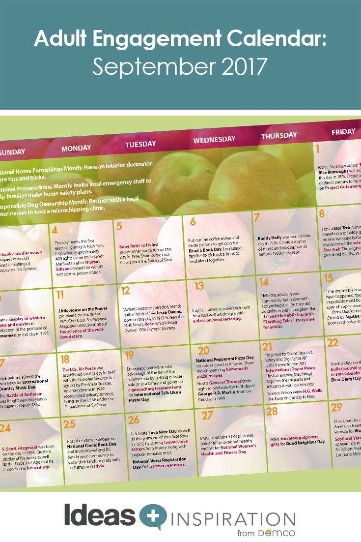 Adult Engagement Calendar: September 2017