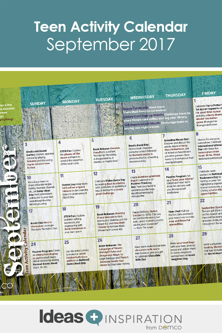 Teen Activity Calendar: September 2017