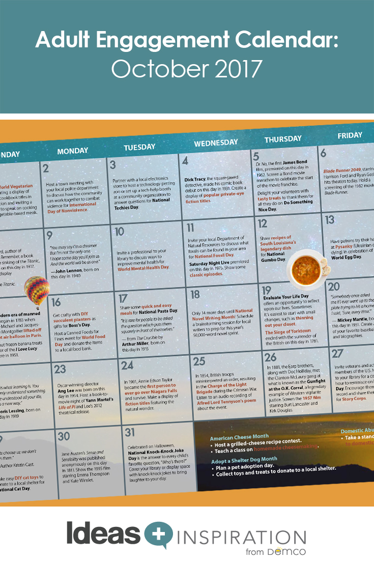 Adult Engagement Calendar: October 2017