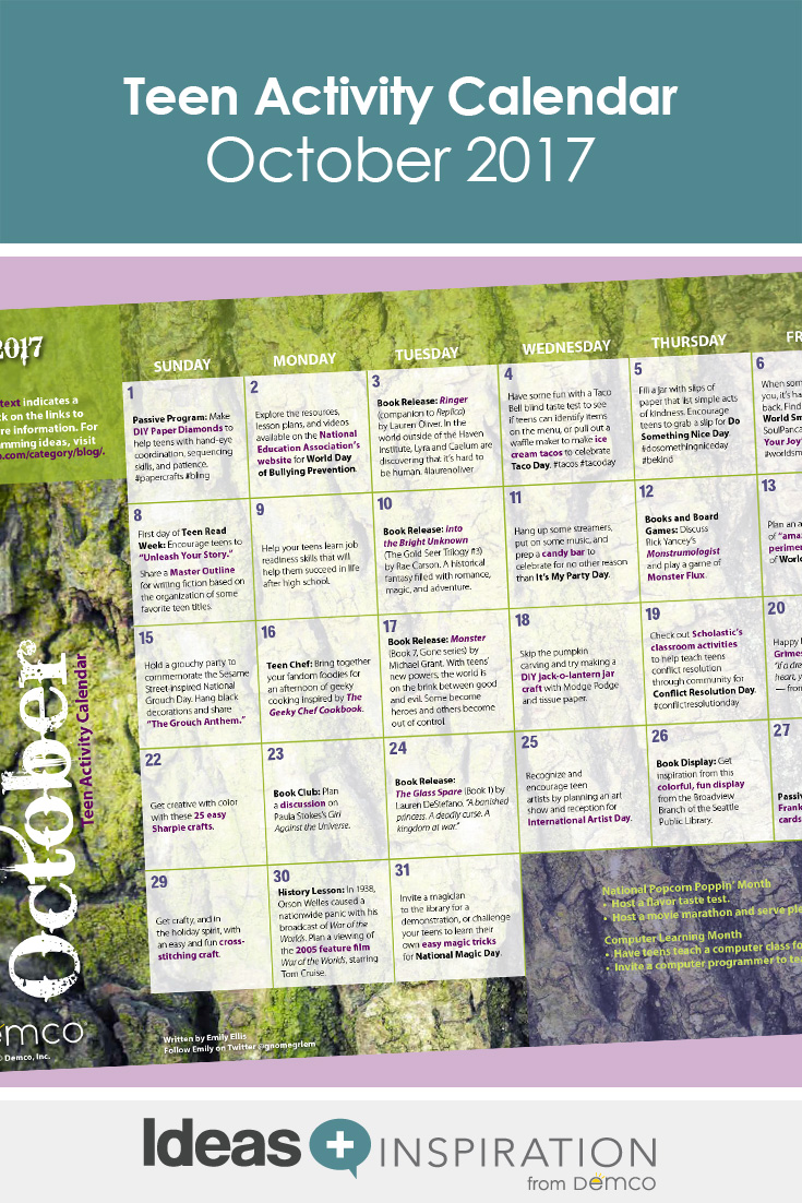 Teen Activity Calendar: October 2017