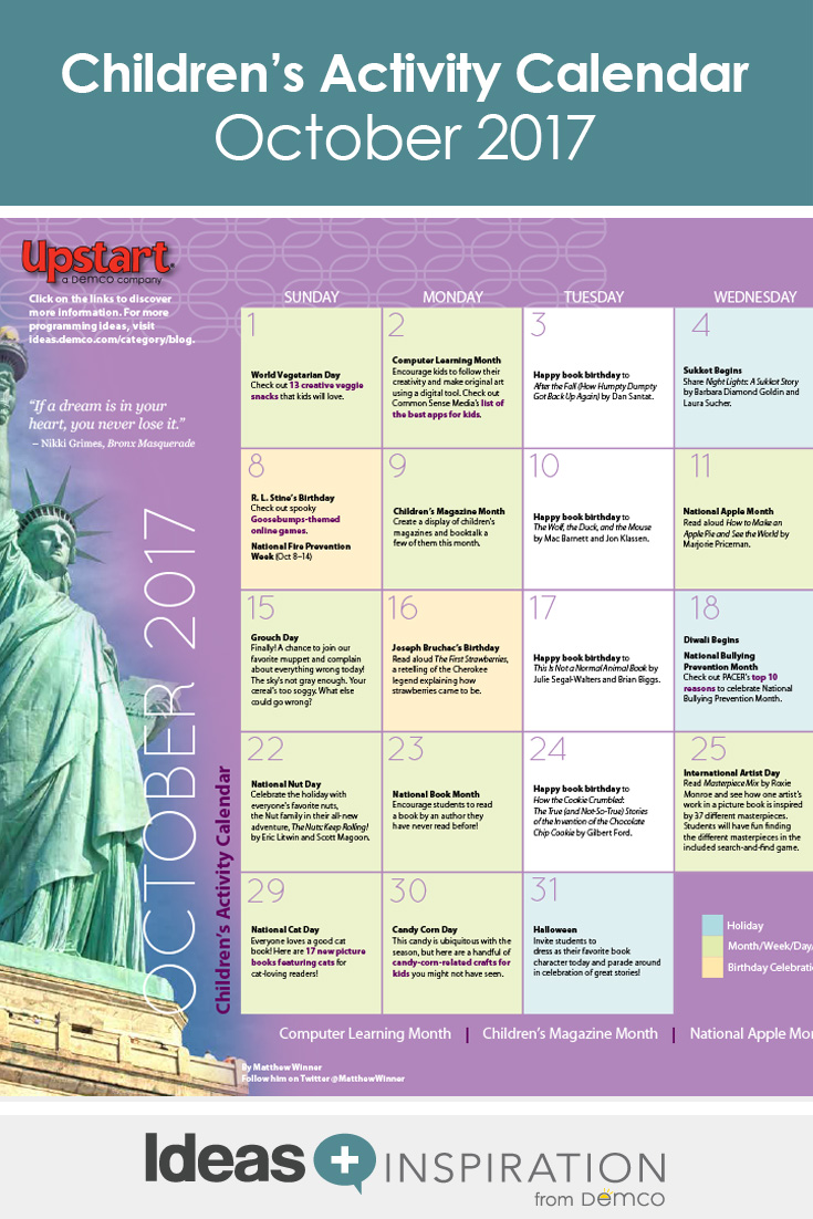 Children’s Activity Calendar: October 2017