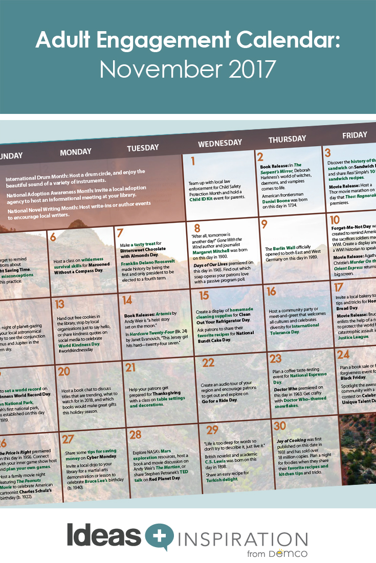 Adult Engagement Calendar: November 2017