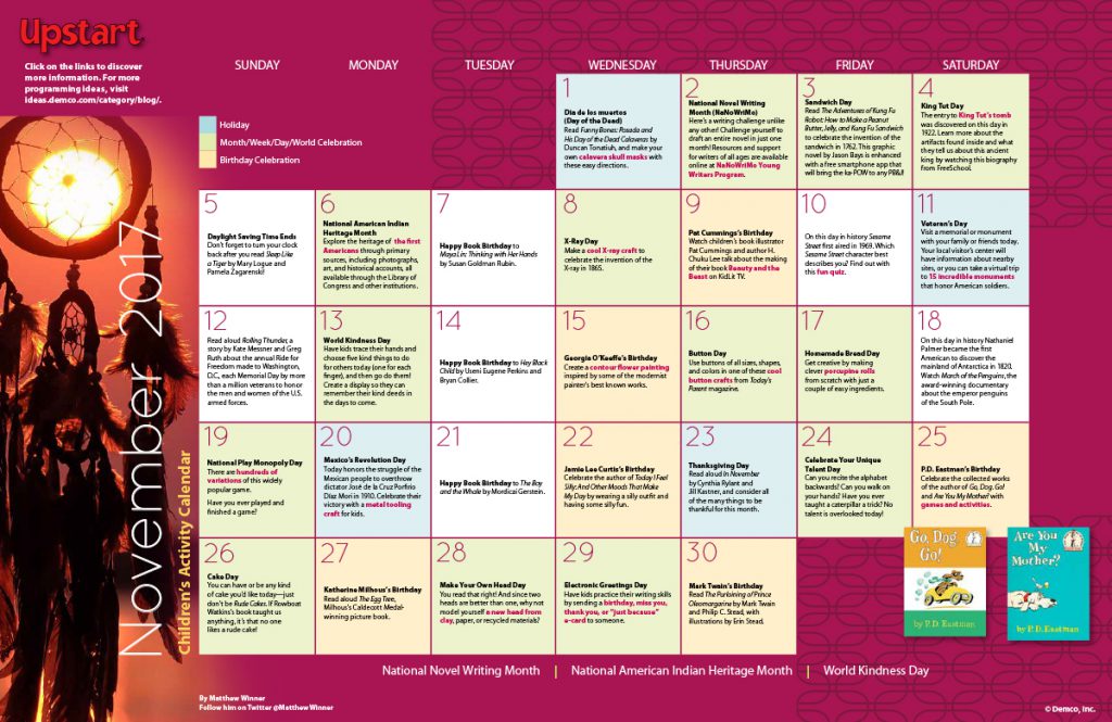 Children's Activity Calendar: November 2017