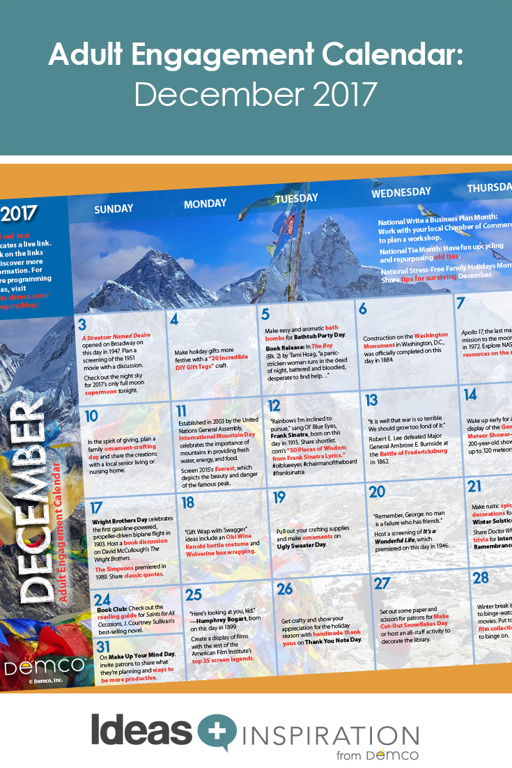 Adult Engagement Calendar: December 2017