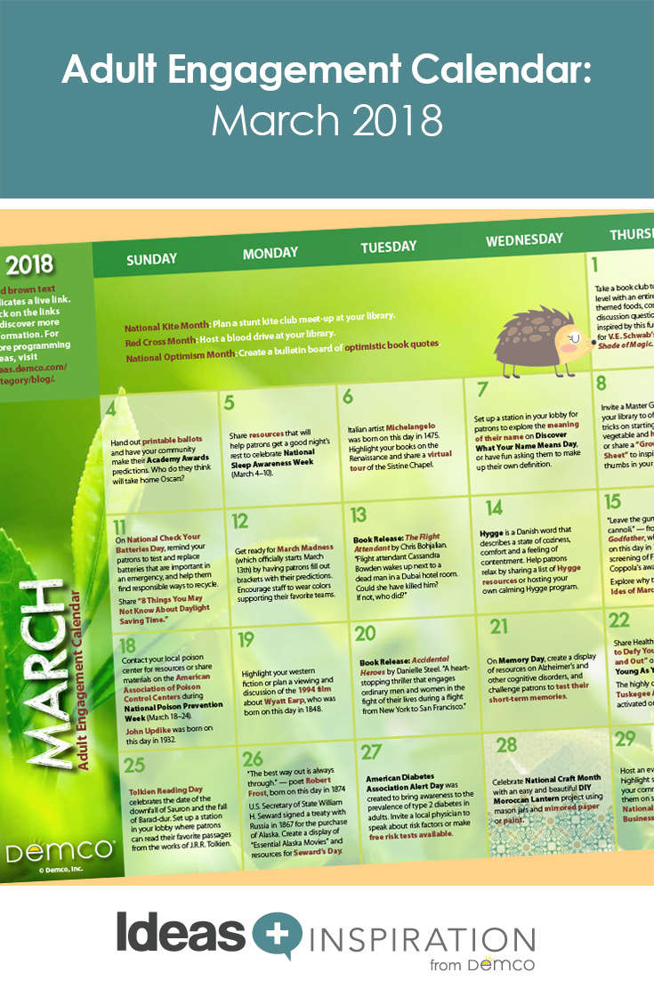 Adult Activity Calendar: March 2018