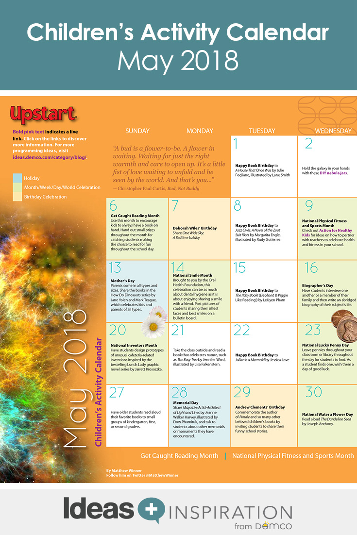 Children's Activity Calendar: May 2018 is Get Caught Reading Month