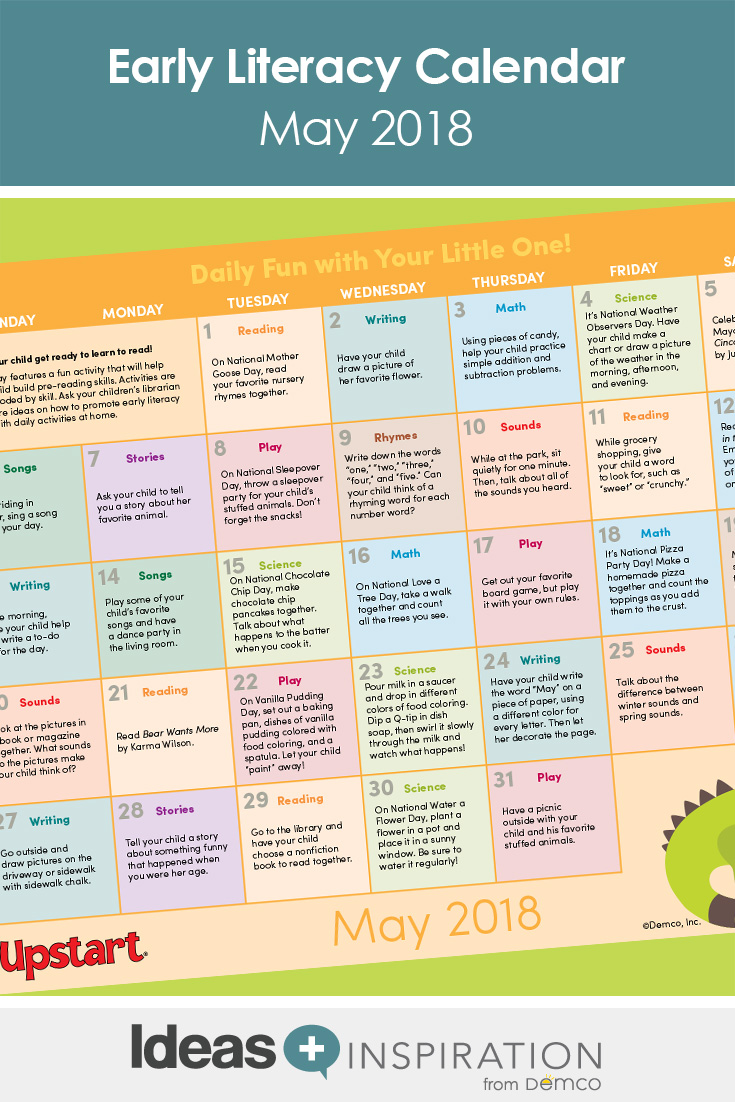 Early Literacy Activity Calendar: May 2018