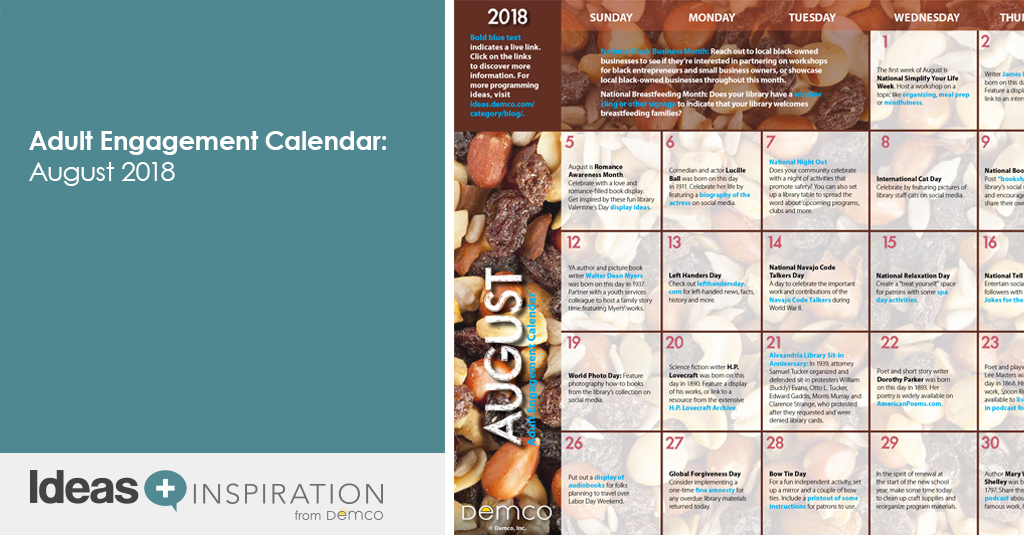 Library Programs for Adults: August 2018