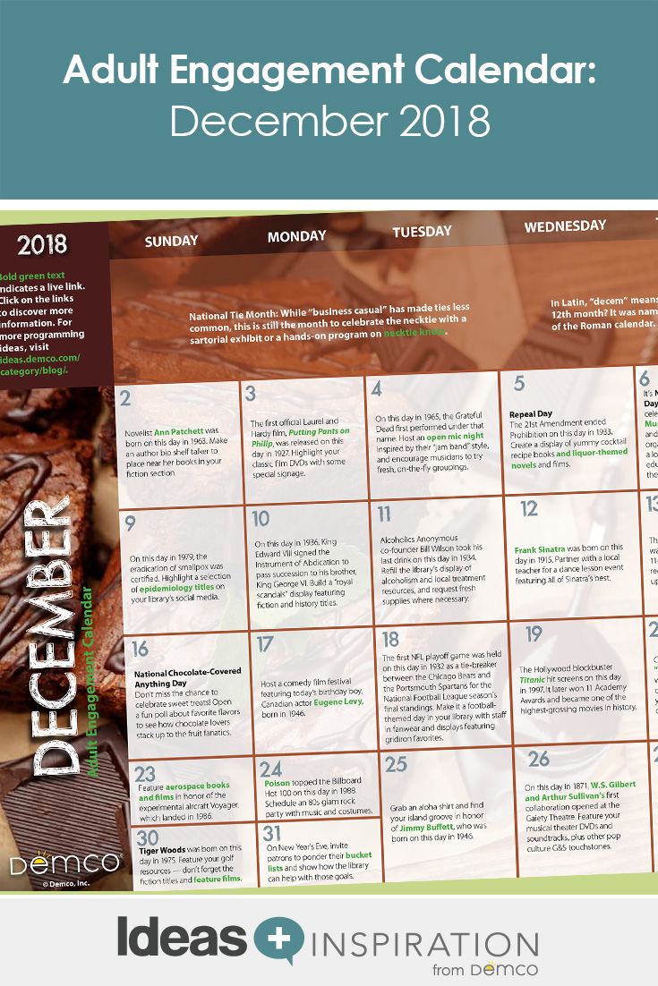 Adult Programming Activity Calendar: December 2018