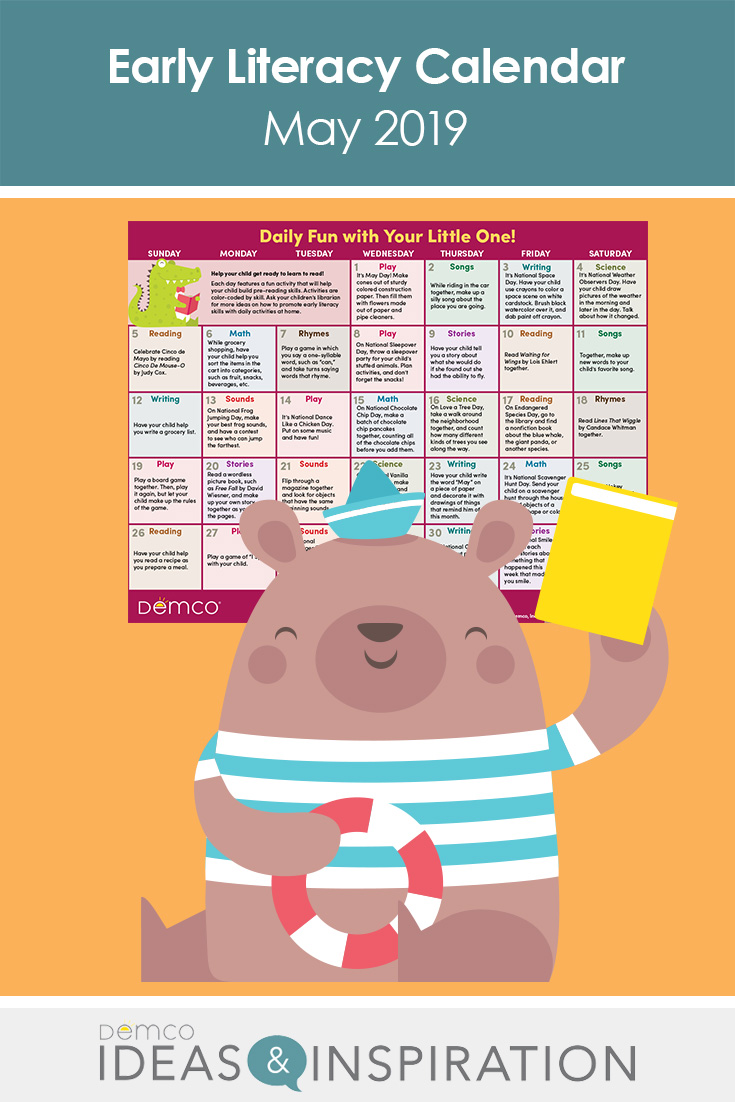 Early Literacy Activities Calendar — May 2019: Crafts, Books, and More!