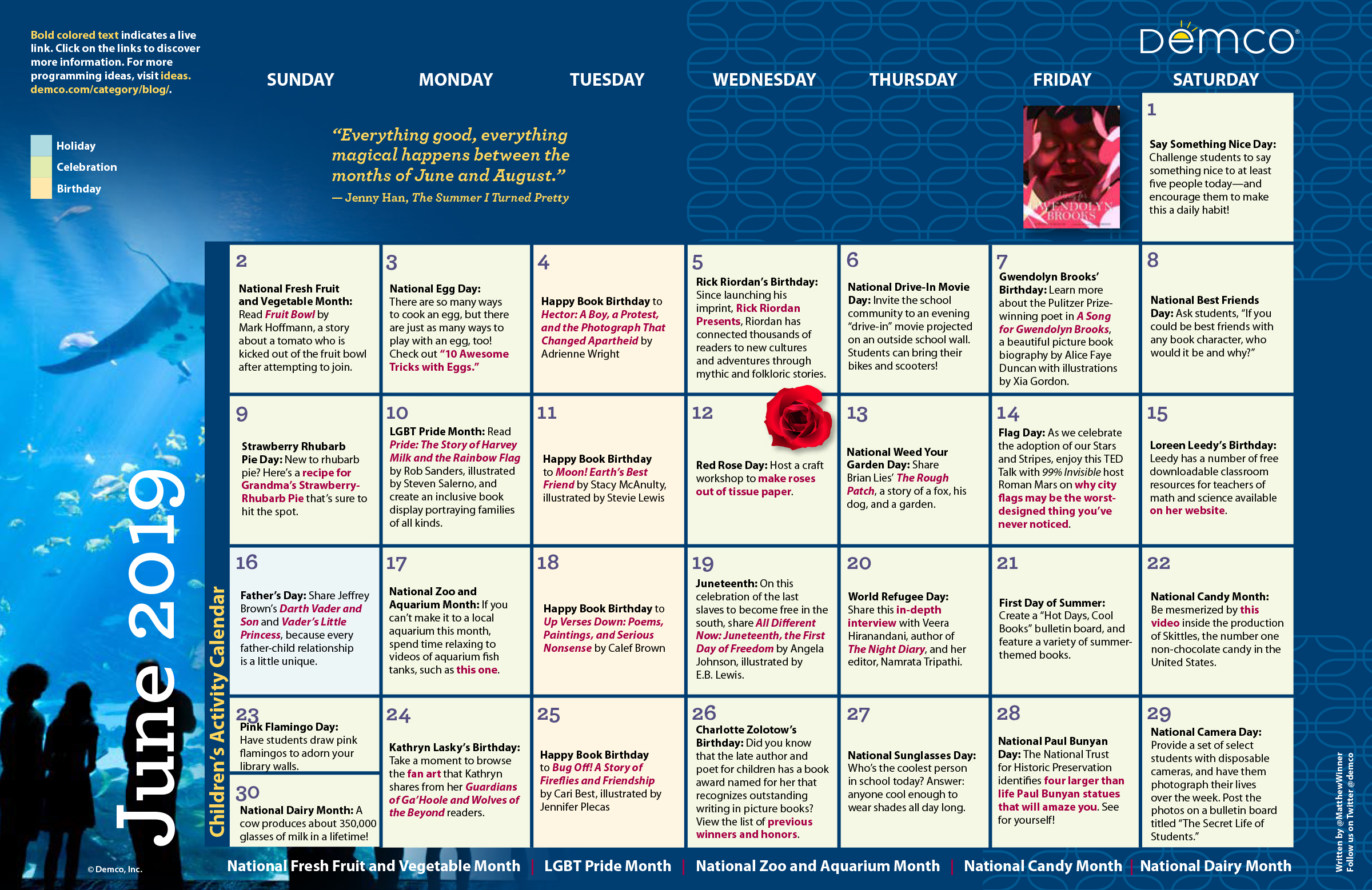 Children's Activity Calendar for Your Library: June 2019