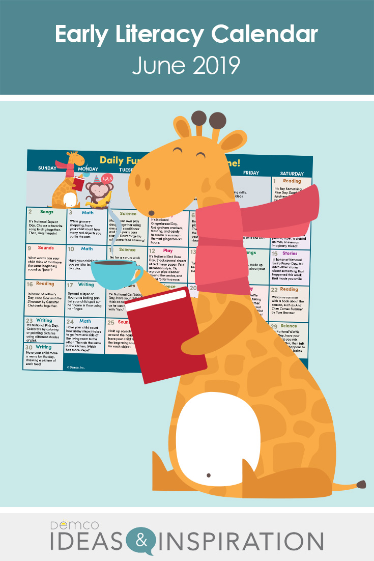 Early Literacy Activities Calendar — June 2019: Crafts, Books, and More!