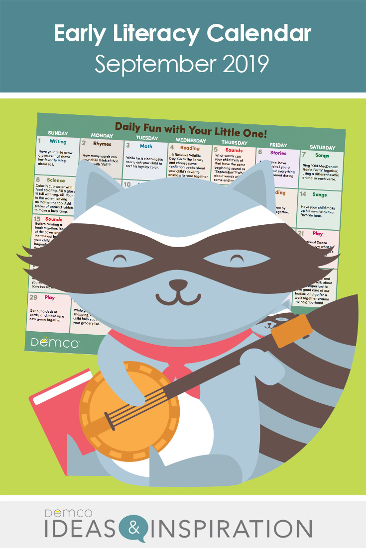 Early Literacy Activities Calendar September 2019: Crafts, Books & More