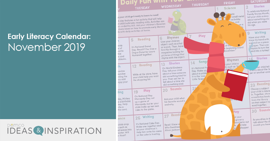 Early Literacy Activities Calendar: November 2019