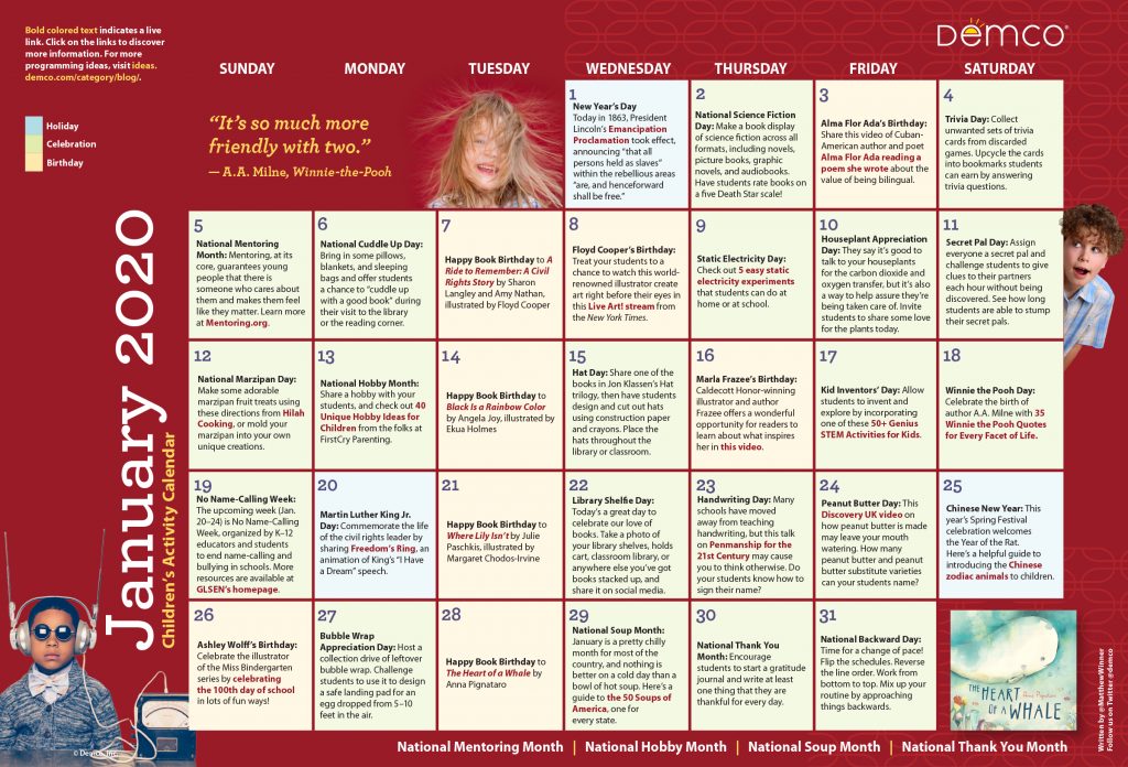 Children’s Programming Calendar: January 2020