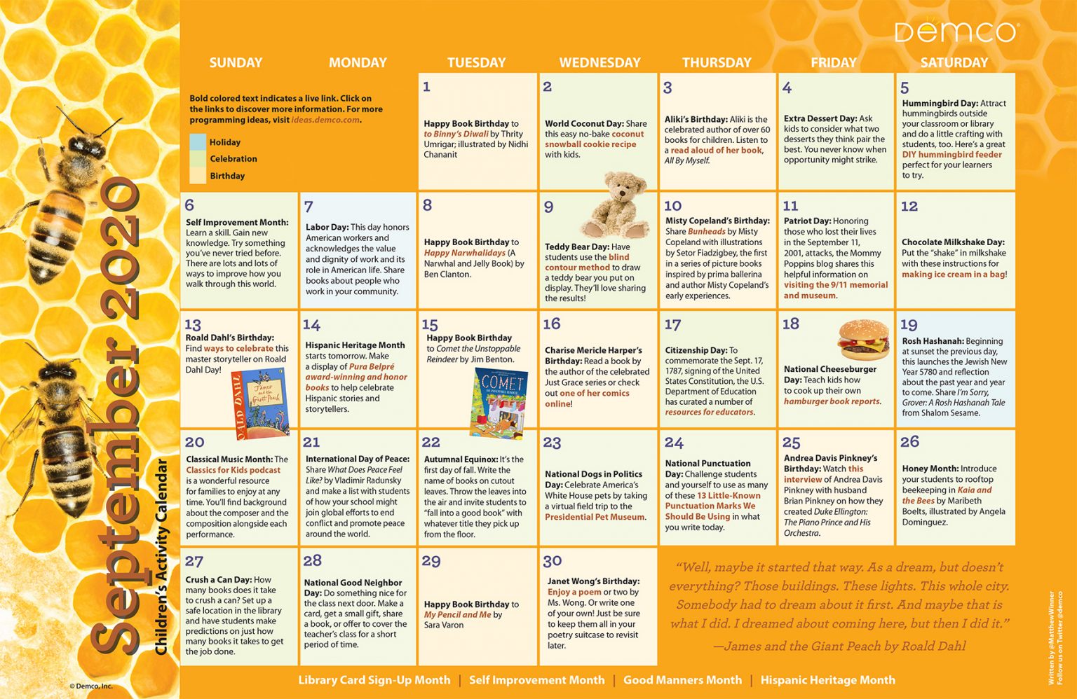 Children’s Programming Activity Calendar: September 2020