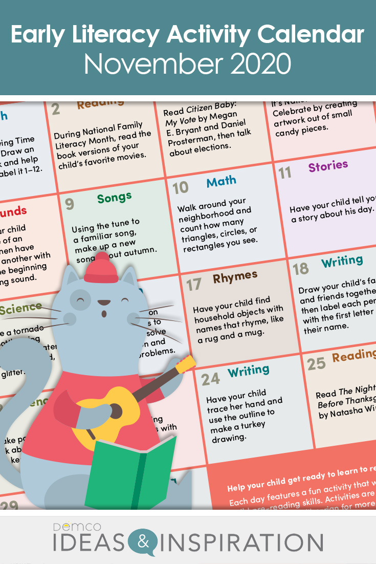 Early Literacy Activities — November 2020: Activities, Books, and More!