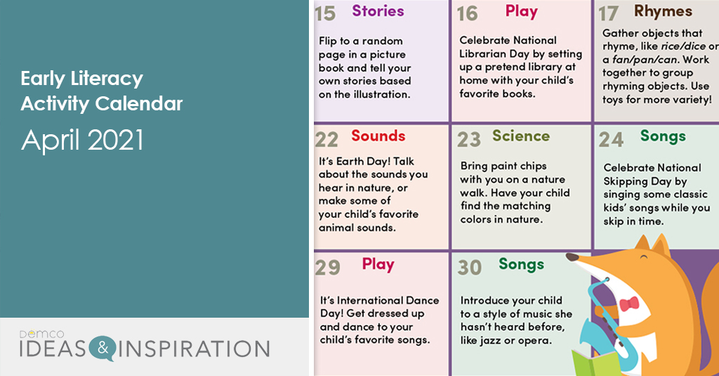 Early Literacy Activities — April 2021: Activities, Books, and More!