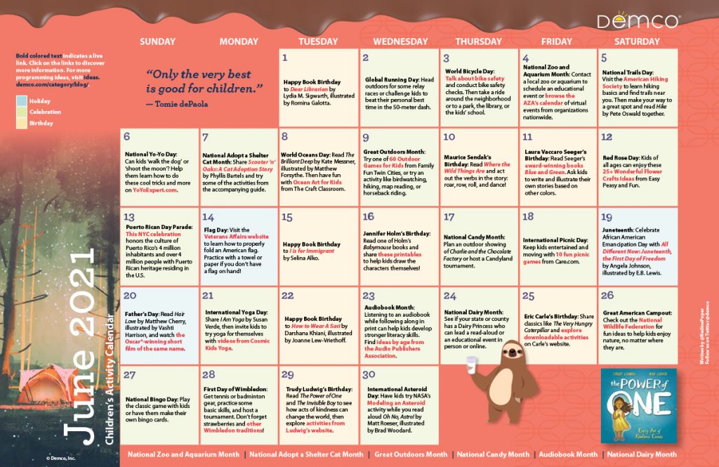 Children’s Programming Activity Calendar: June 2021