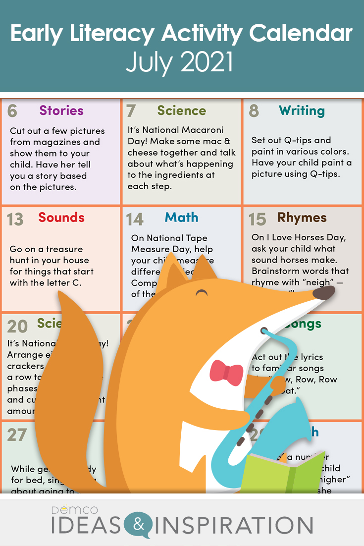 Early Literacy Activities — July 2021: Activities, Books, and More!