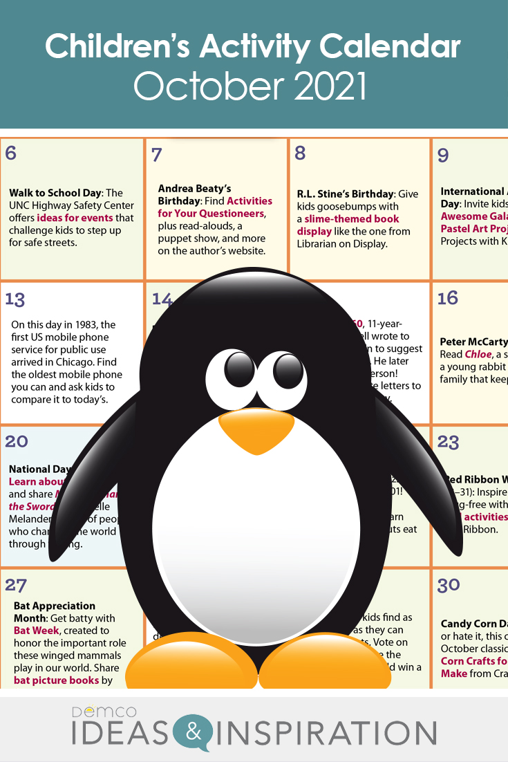Children’s Activity Calendar: October 2021 - Demco's Ideas and Inspiration