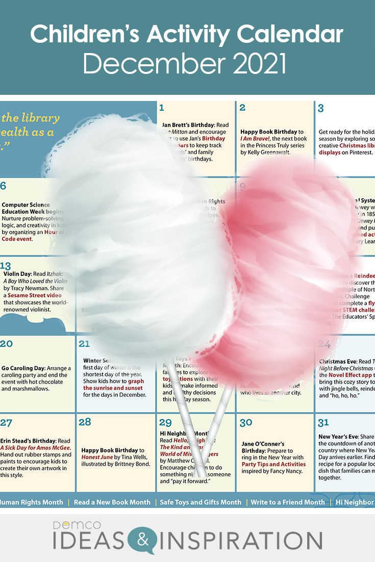 Children’s Activity Calendar: December 2021 - Demco's Ideas and Inspiration
