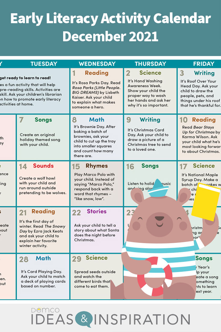 Early Literacy Activities — November 2021: Activities, Books, and More!