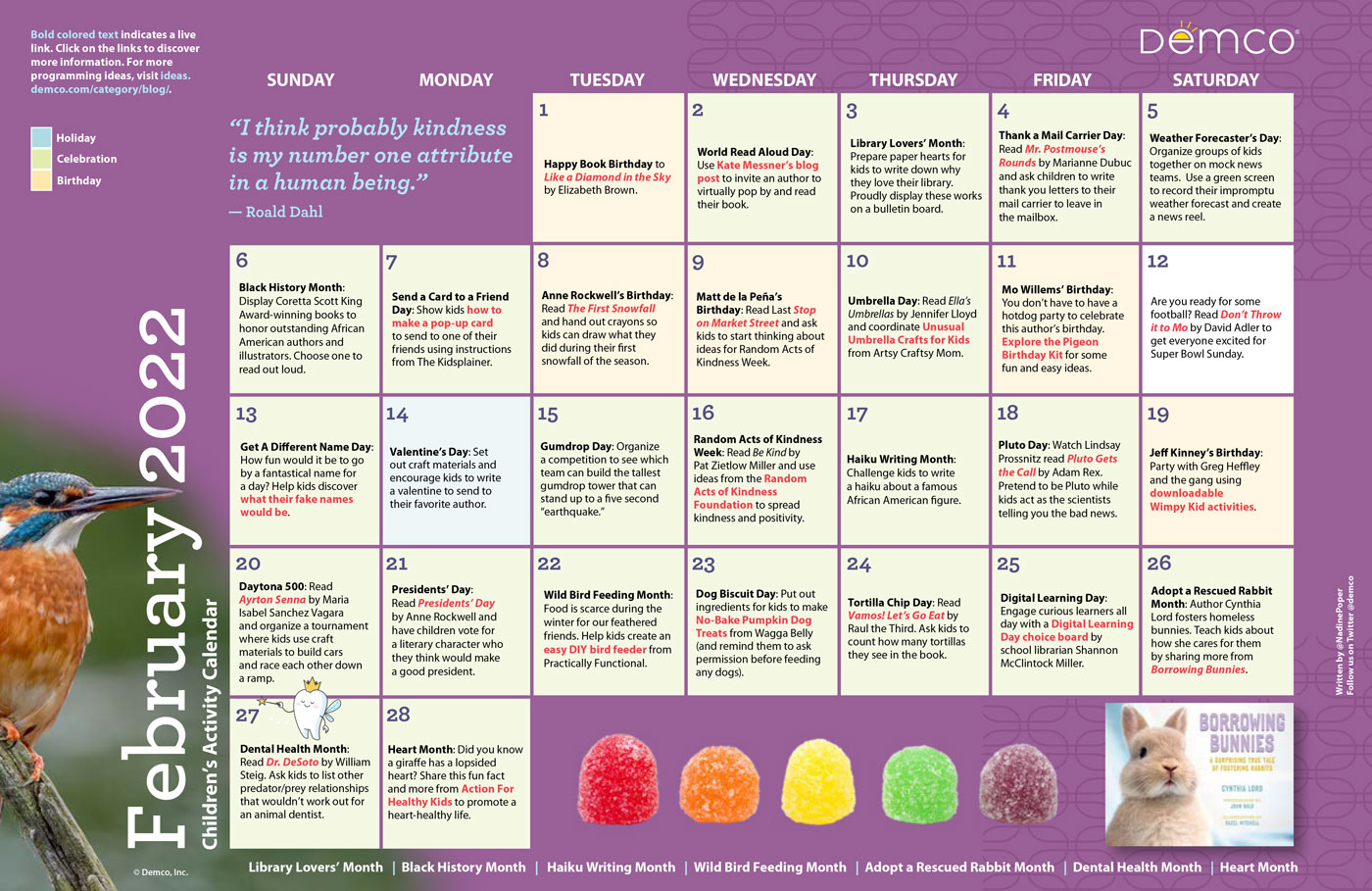 Children’s Activity Calendar: February 2022 - Demco's Ideas and Inspiration