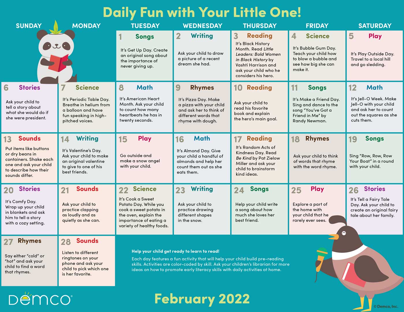 Early Literacy Activities — February 2022: Activities, Books, and More!