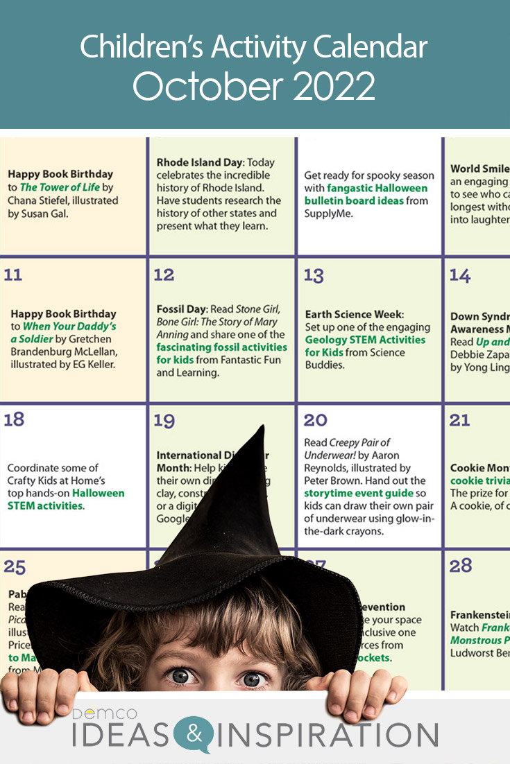 Children’s Activity Calendar: October 2022 - Demco's Ideas and Inspiration