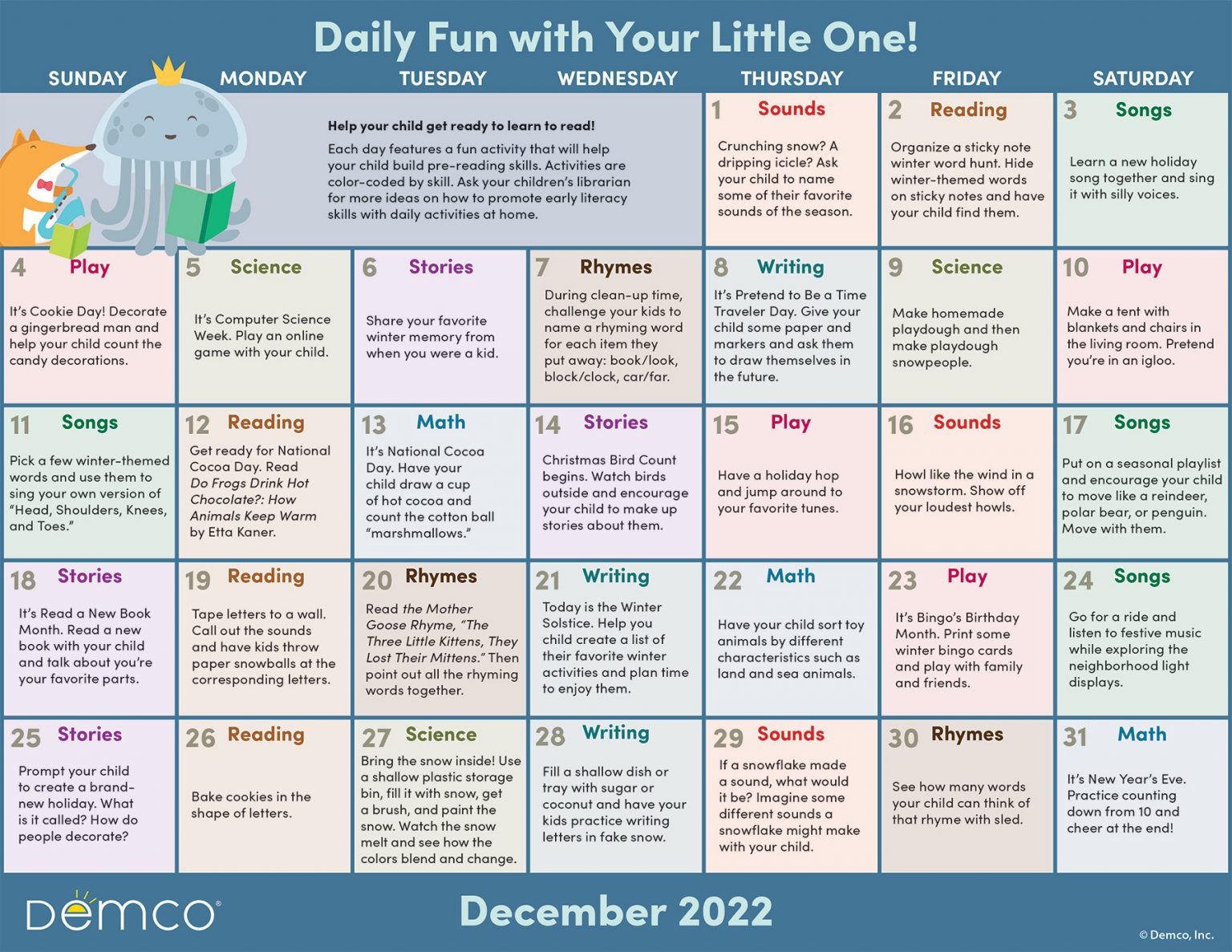 Early Literacy Activities — December 2022: Activities, Books, and More!