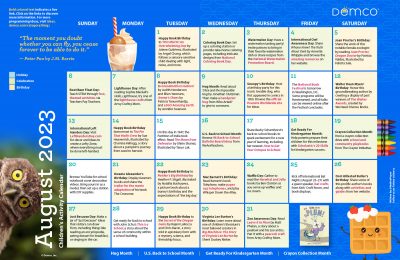 Children’s Activity Calendar: August 2023