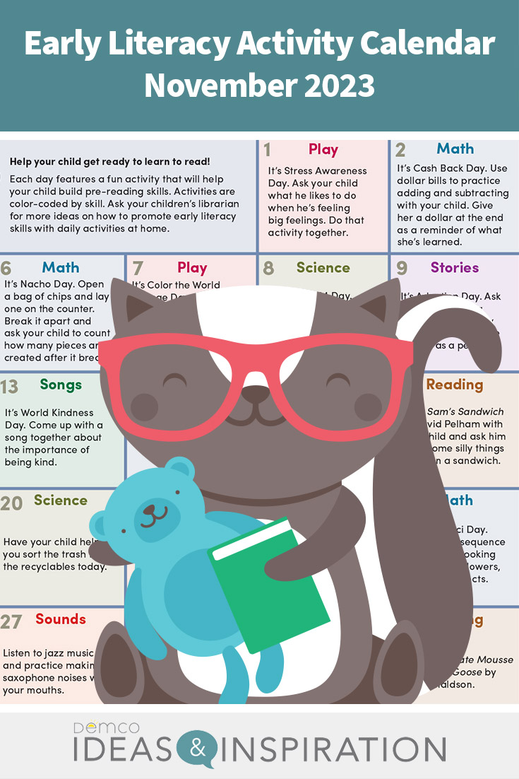 Early Literacy Activities — November 2023: Activities, Books, and More!